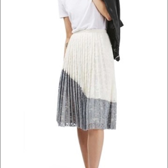 Topshop | Skirts | Top Shop Colorblock Pleated Midi Skirt | Poshmark